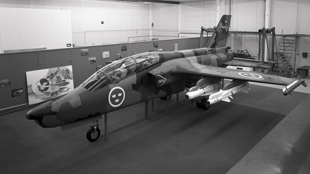 The Saab P1642-06 B3LM, a proposed aircraft to replace the Viggen that ...